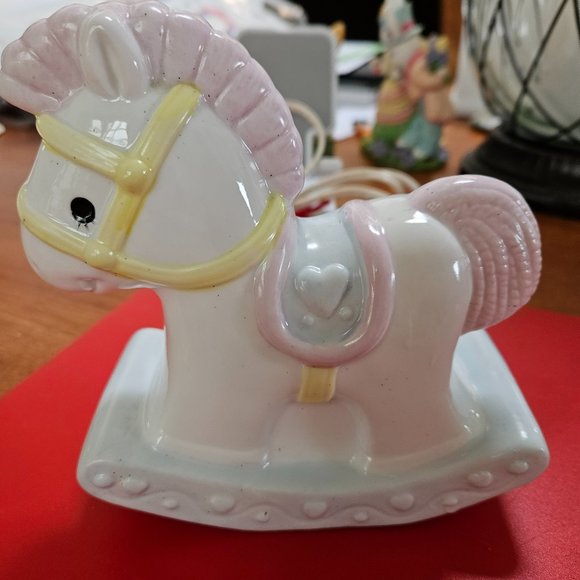 Accessories | Vintage Enesco Porcelain Baby Rocking Horse Lamp Night ...